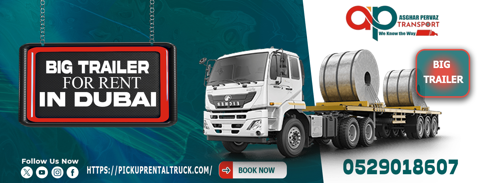 Big Trailer Rental Dubai - 0529018607