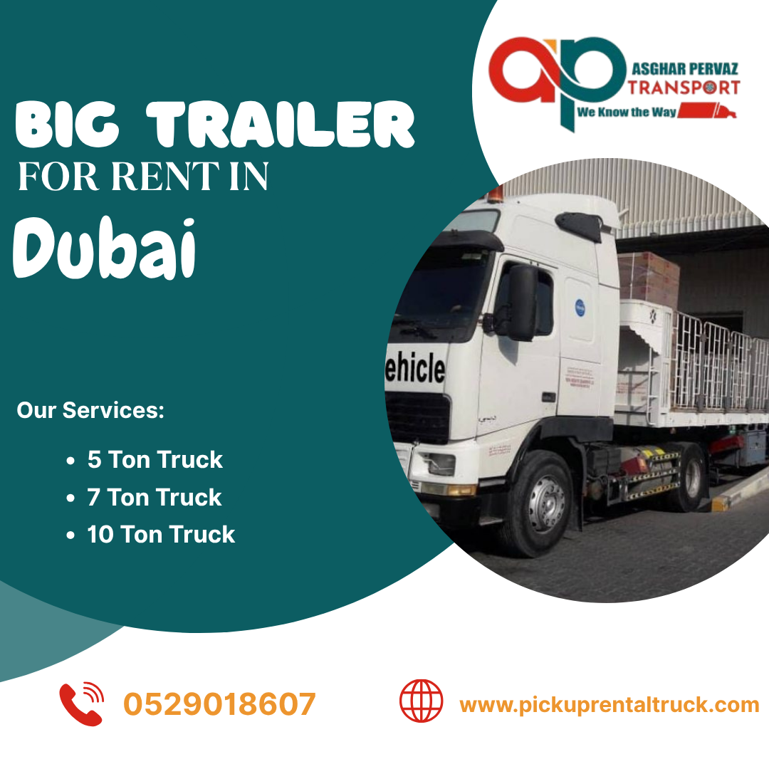 Large Trailer Rental Dubai | 0529018607
