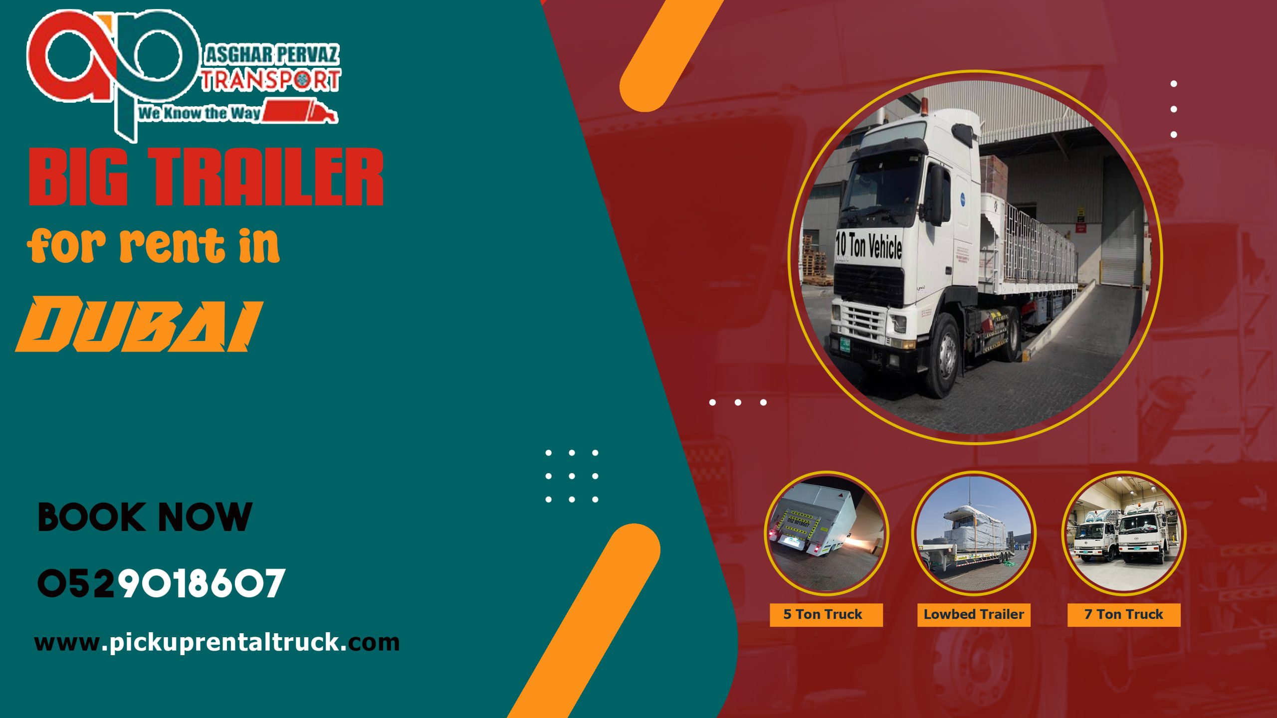 Big Trailer Hire UAE | Trailer Rental services Dubai 0529018607