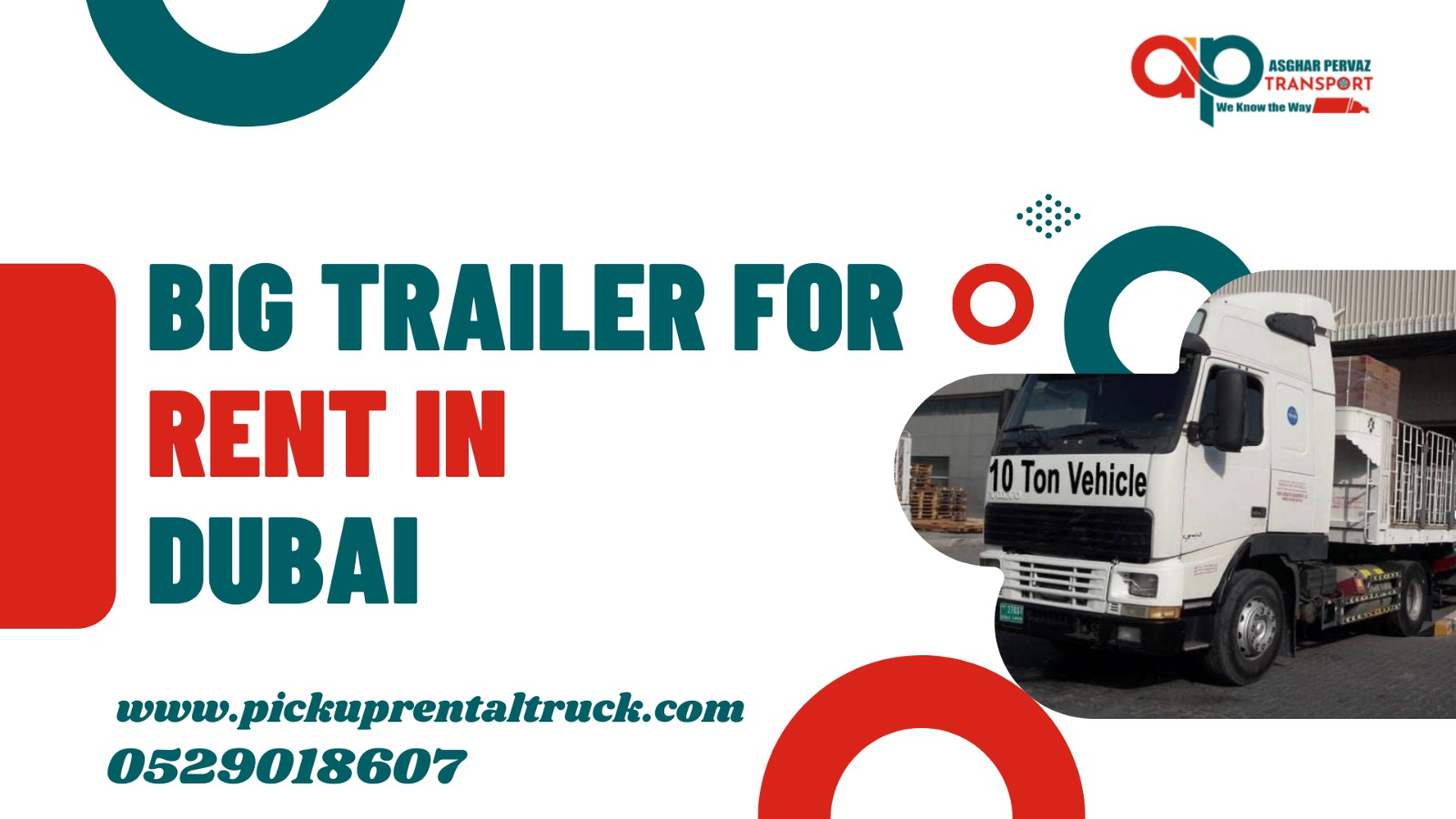 Moving Trailer Rental Dubai | 0529018607